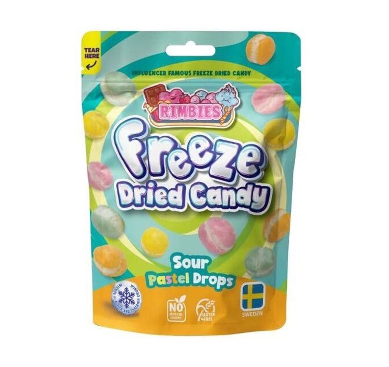Freeze Dried Candy Sour Pastel Drops 80g | | Fri frakt over 500,-